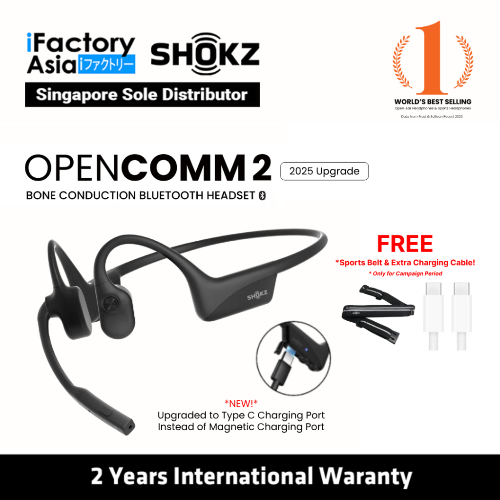 Shokz OpenComm2 V2 Bone Conduction Stereo Bluetooth Headset | Shopee ...