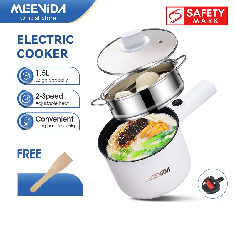 MEEVIDA🔔 1.5L Electric Cooker Steamer Portable cooker Mini steamboat ...