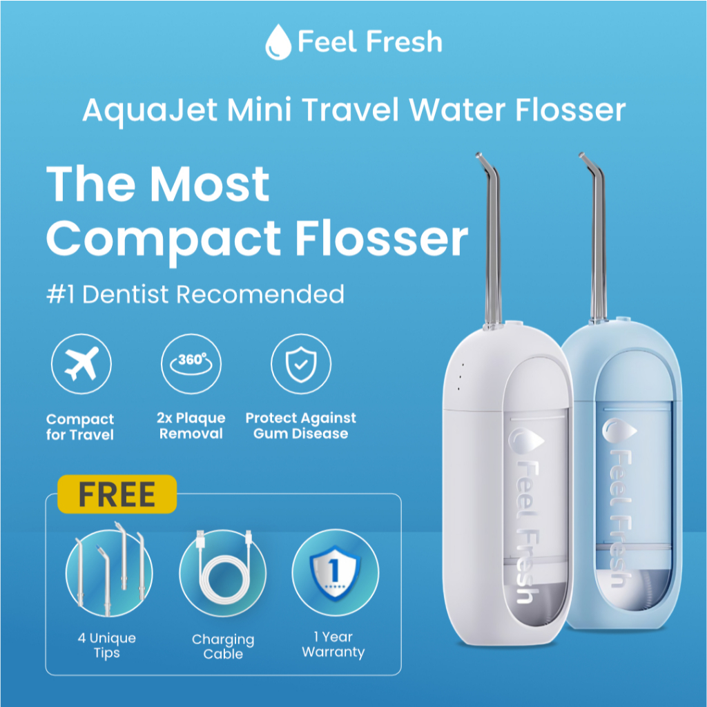 Feel Fresh AquaJet™ Mini Water Flosser - Portable Electric Oral ...