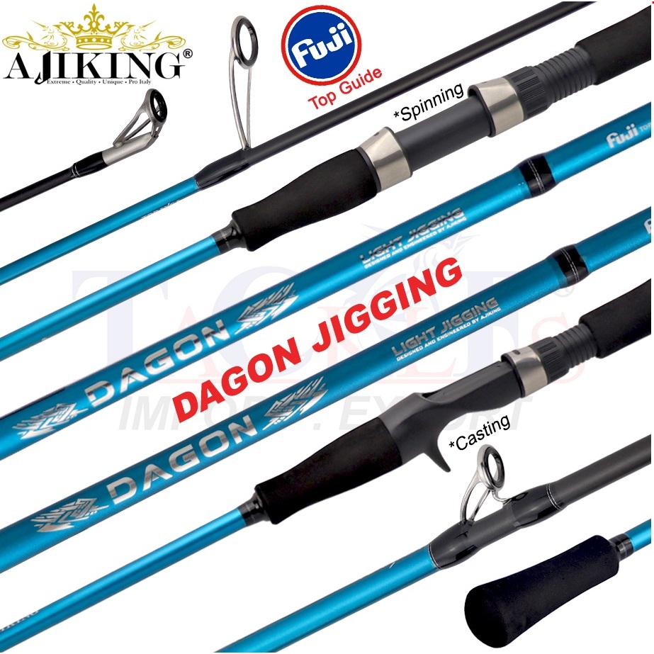 Ajiking Dagon Light Jig Spinning Casting Fuji Top Guide Fishing Rod (6'0ft-6'3ft) | Shopee Singapore