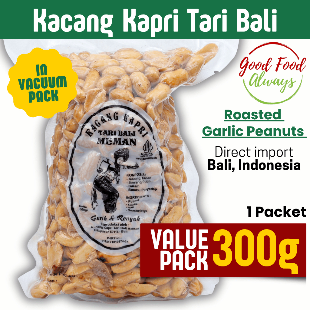 Kacang Kapri Tari Bali 300g | Roasted Garlic Peanuts | VACUUMED PACK ...