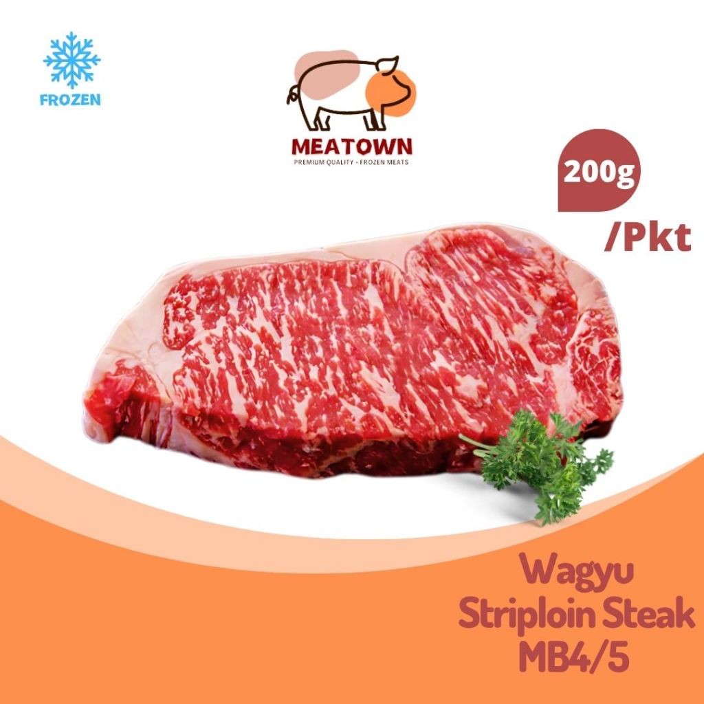 [Meatown] Premium Wagyu Striploin Grain Fed MB4/5 (Austrialia) | Shopee ...