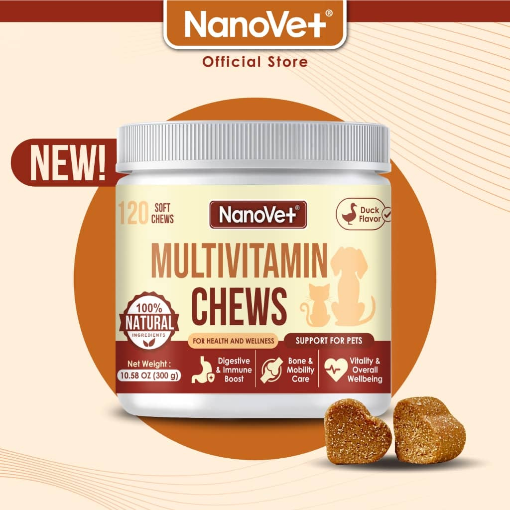 🐾 Nanovet Pet Multivitamin Chews for Cats & Dogs 🐾 All-in-One Health ...