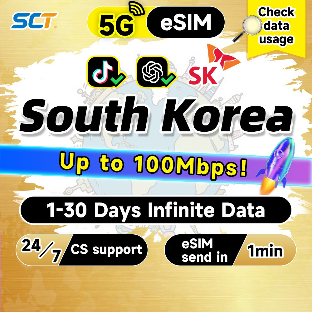 Wefly South Korea eSIM 5G 1-30 Days Unlimited Data eSIM Korea eSIM Card SK Telecom | Shopee ...