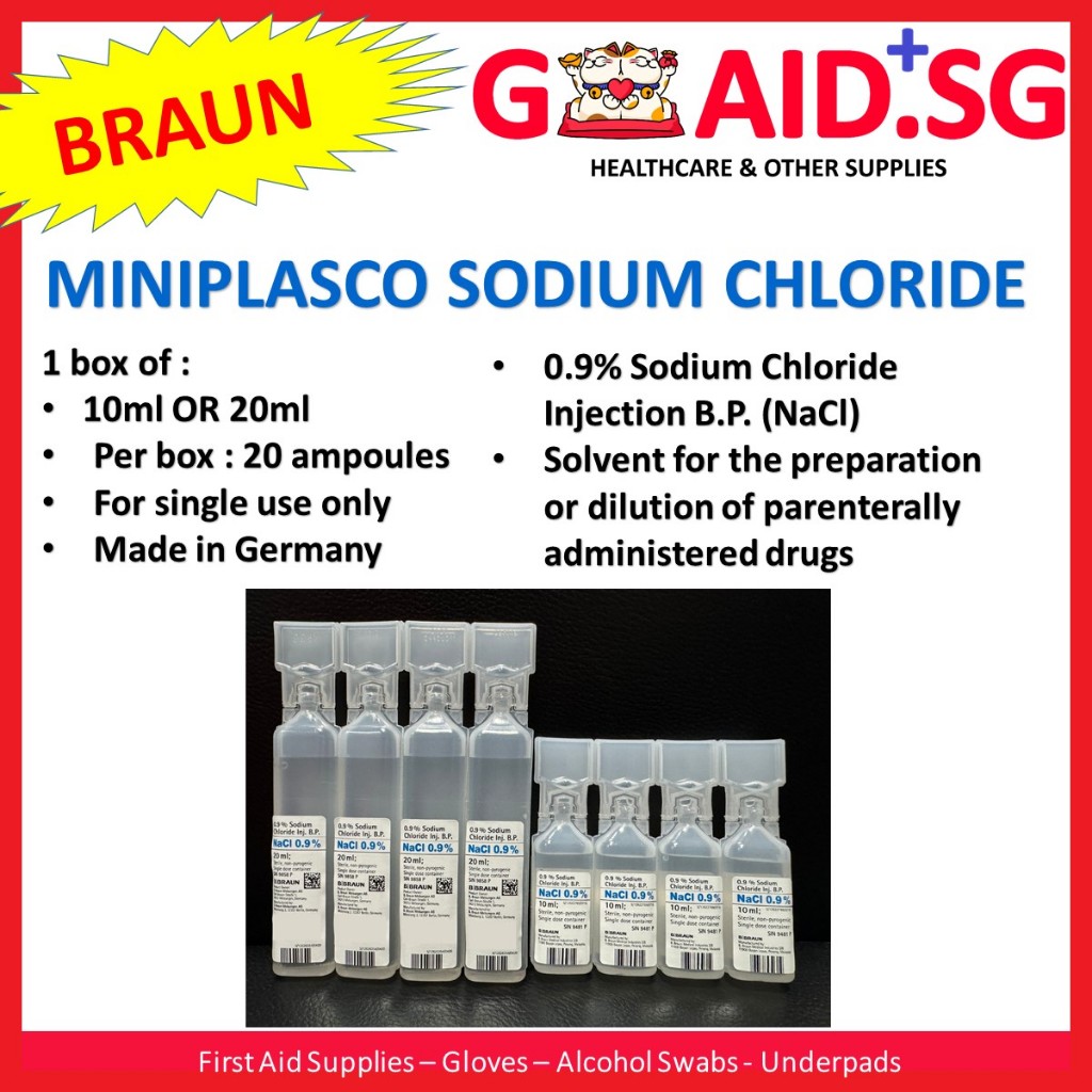 BRAUN Sodium Chloride 0.9% Solution miniplasco injection (10 ml or 20ml ...