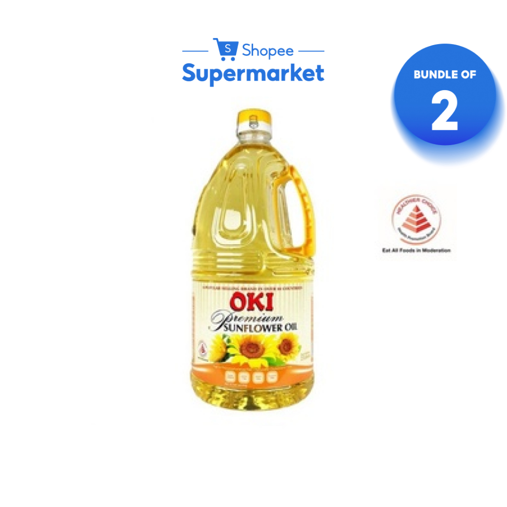 [Bundle of 2] OKI Premium Sunflower Oil (2L) | Shopee Singapore