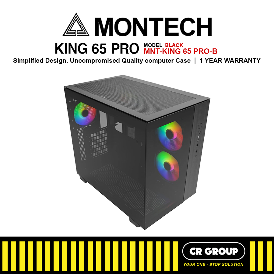 MONTECH KING 65 Pro / 95 Pro PC Case - Black/White (1Yr Warranty ...