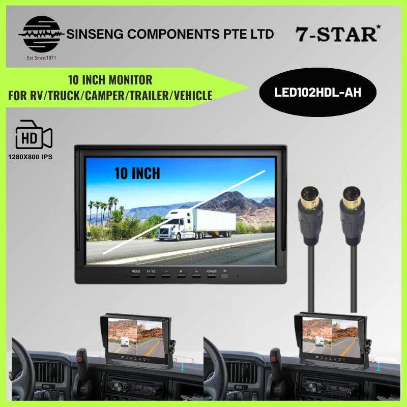 10" IPS HD Monitor 1280x800 | FHD 1080P | HDMI/VGA/AV/BNC | 12-24V ...