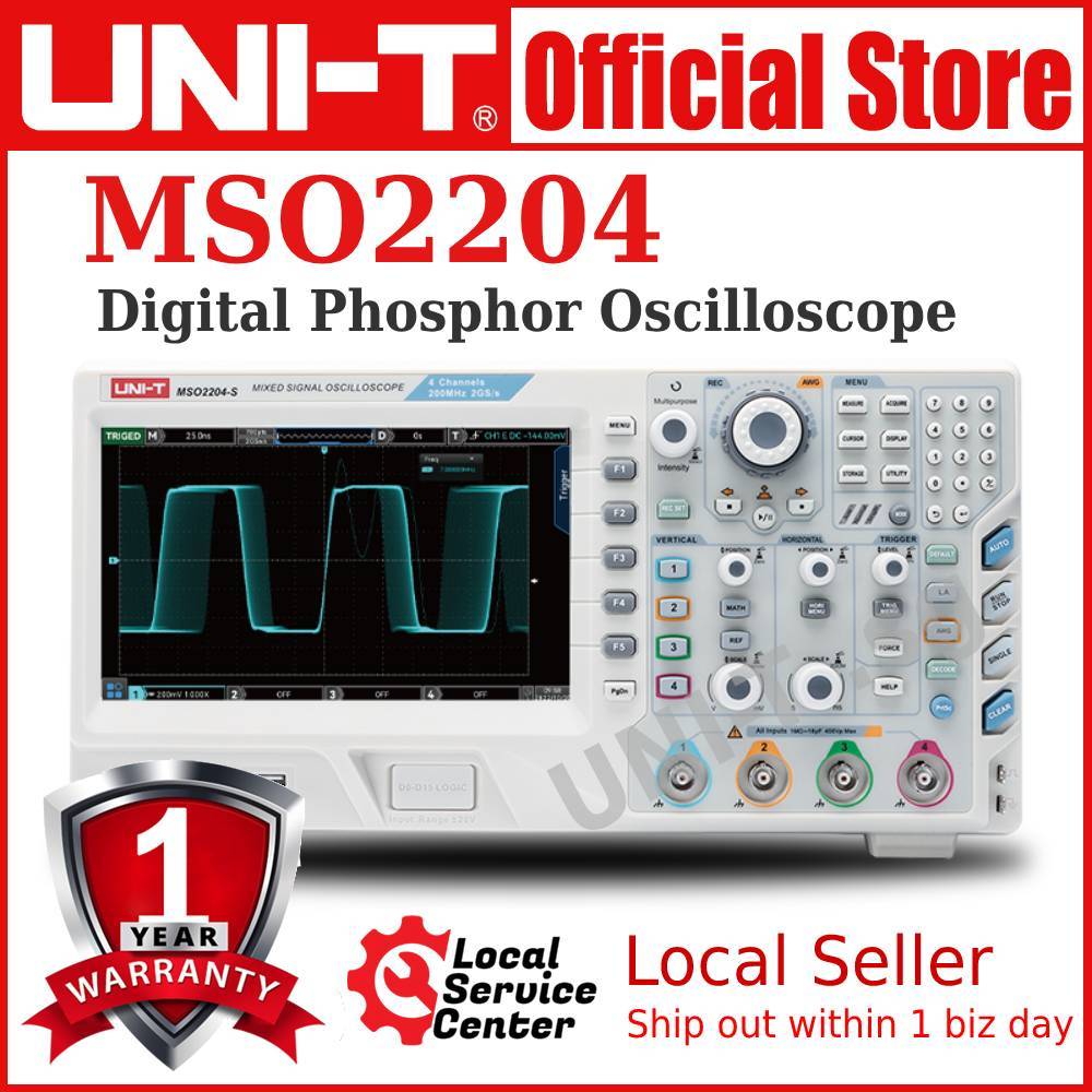 Uni-T MSO2204 Digital Phosphor Oscilloscope (FOC Calibration Cert ...
