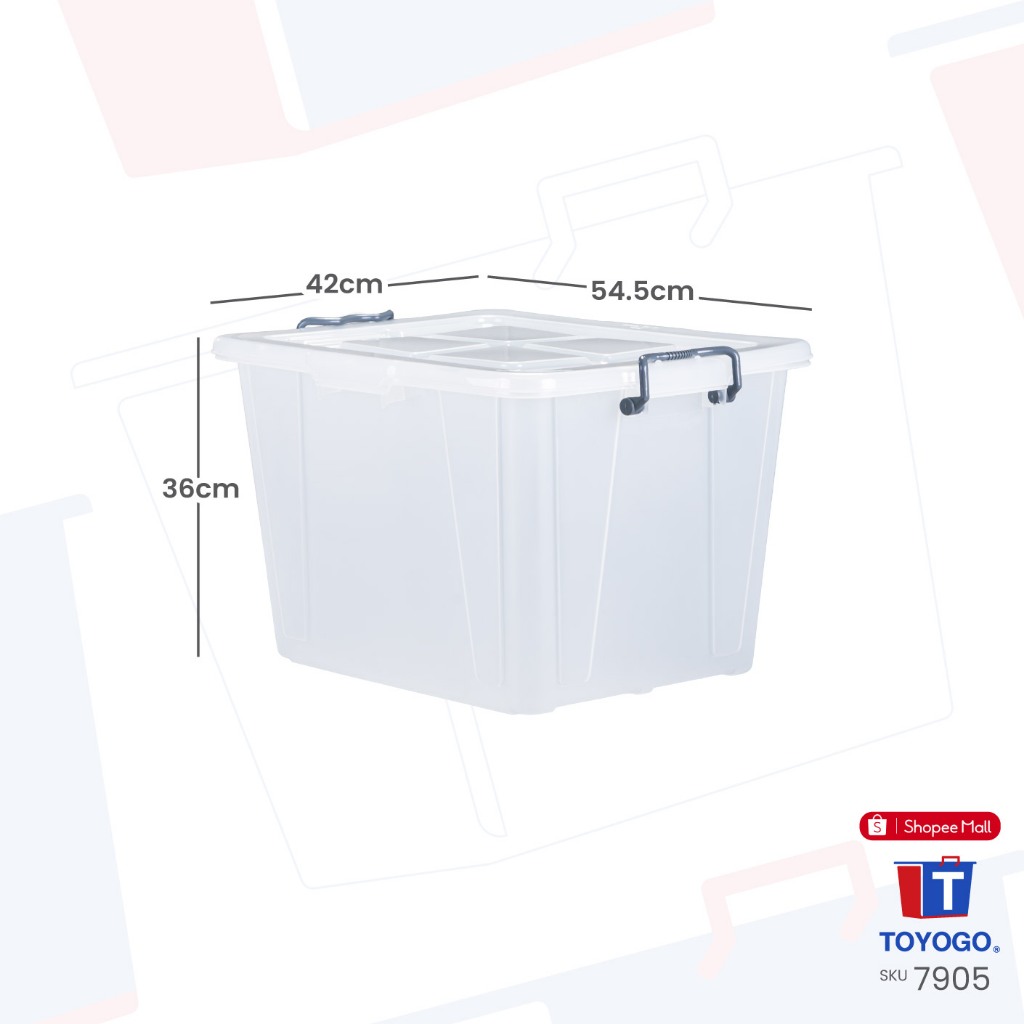 TOYOGO Storage Box 56L W/ Lid – Heavy Duty Plastic Container for Home ...
