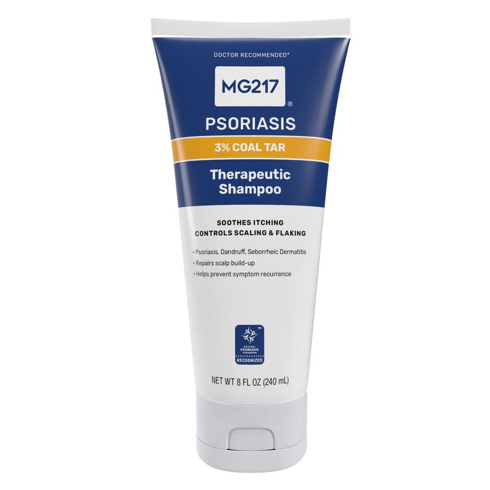 MG217 Psoriasis Shampoo 8oz with Coal Tar, Therapeutic Scalp Treatment ...