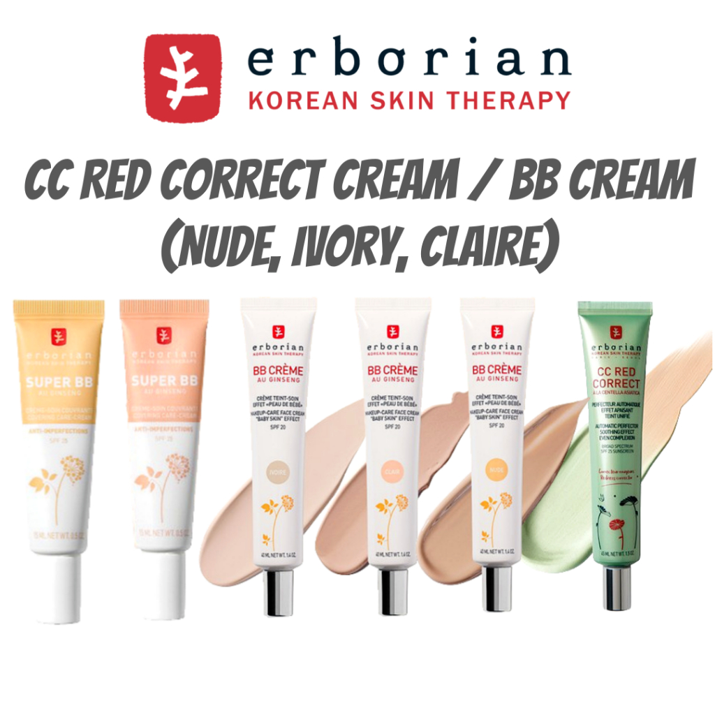 [ERBORIAN] CC Red Correct Cream & SUPER BB Cream | Nude / Ivory ...