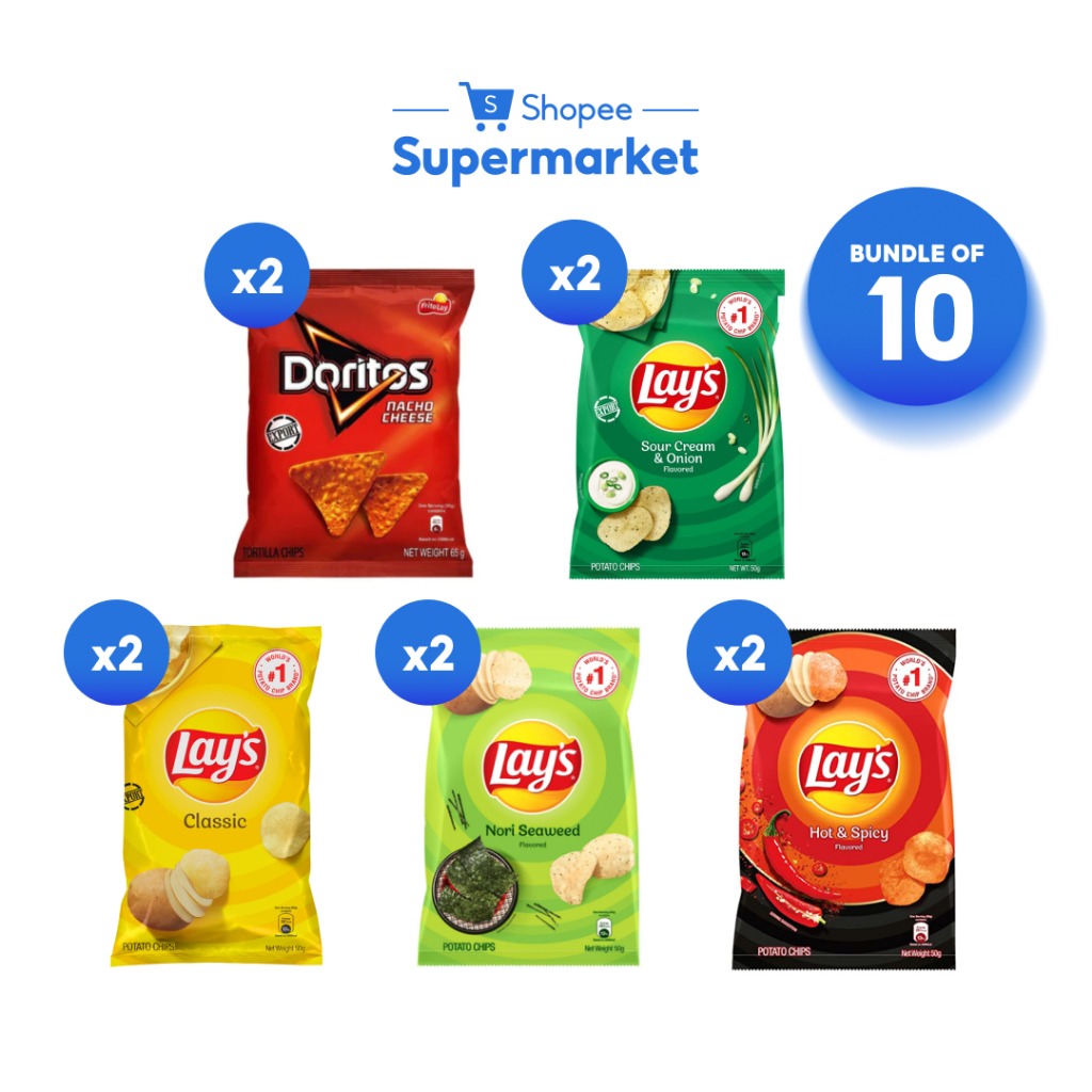 [Bundle of 10] Lay's Doritos Mid-Size Variety Pack (50-65g) | Shopee ...