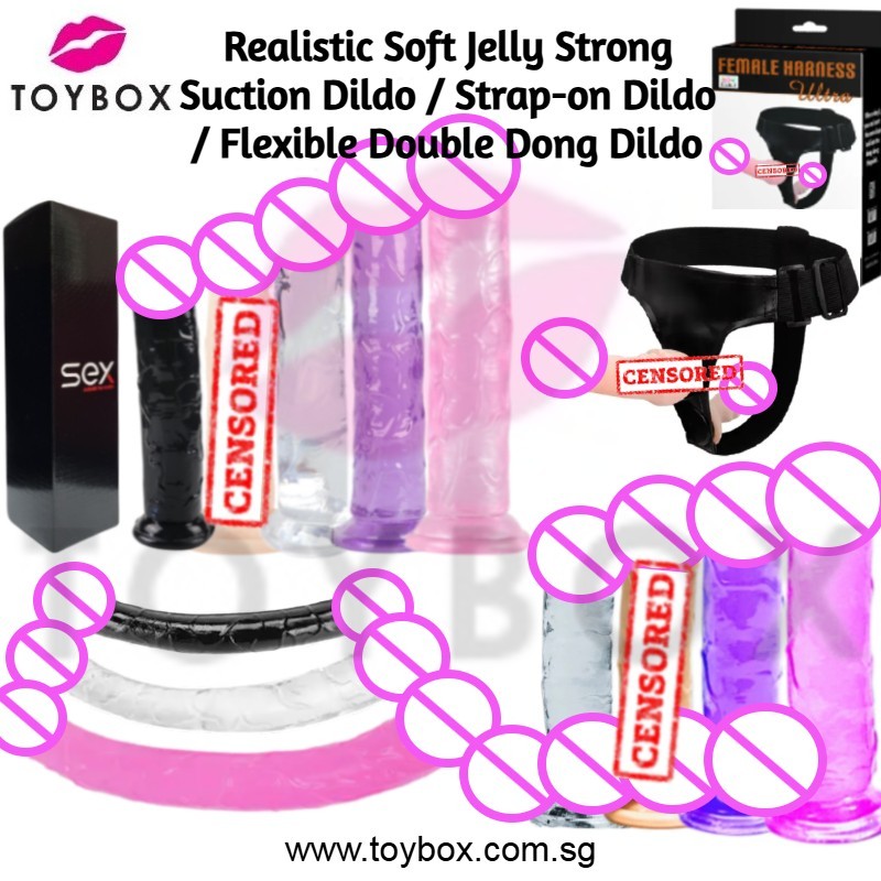 Realistic Soft Jelly Dildo Strap On Dildo Harness Double Dong Dildos 3026