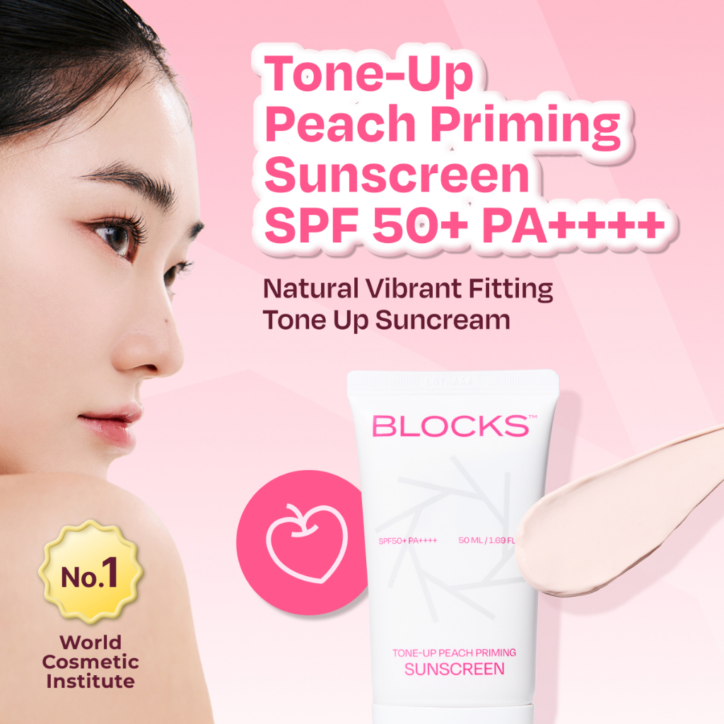 Tone-up and Oil-controlling Suncream BLOCKS TONE UP PEACH PRIMING ...