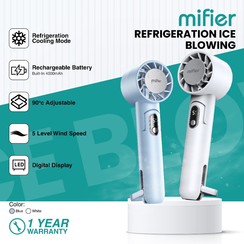 MIFIER MF300 2in1 Powerbank & Ice Blowing Handheld Mini Fan Lightweight ...