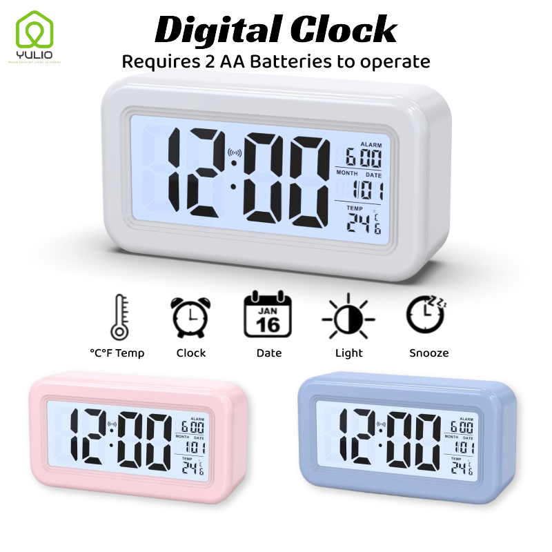 [SG] Digital Alarm Clock Battery Alarm Clock Operated LED Clock ...