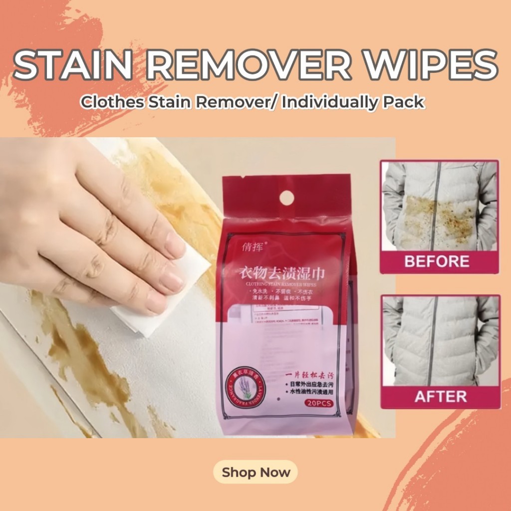 Clothing Stain Remover Wipes – Instant No-Rinse Spot & Stain Removal ...