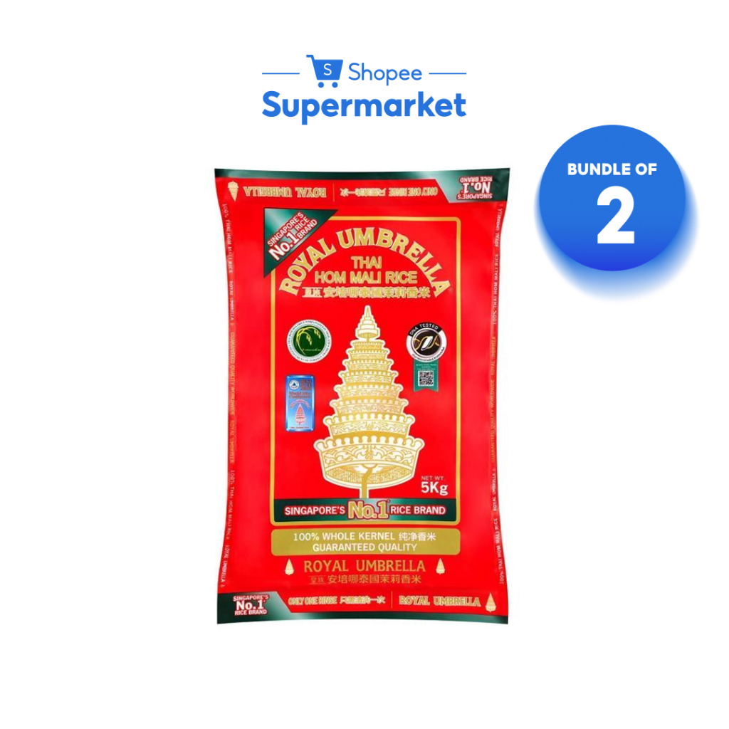 [Bundle of 2] Royal Umbrella Thai Hom Mali Rice (5kg) | Shopee Singapore