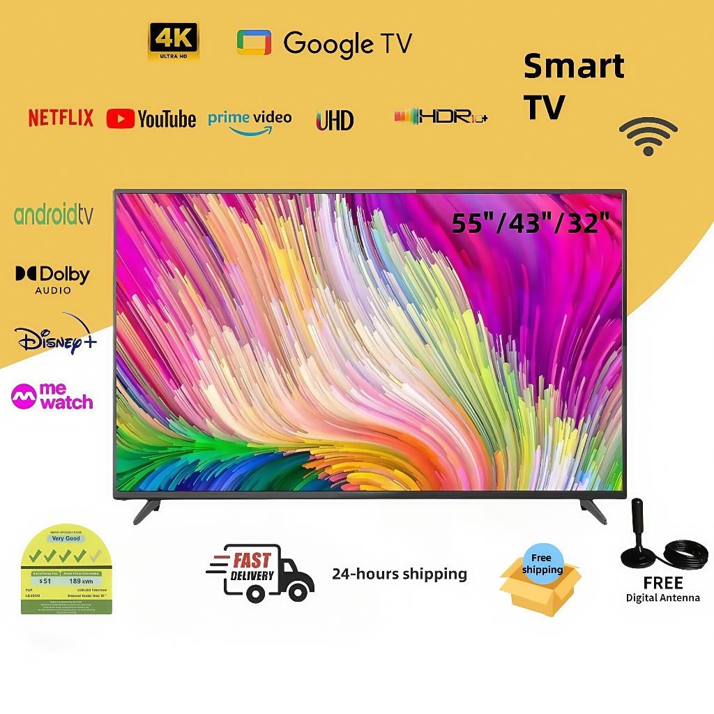 Smart Google TV 4K UHD Android TV Digital TV HDR10 Android 13.0 Netflix ...