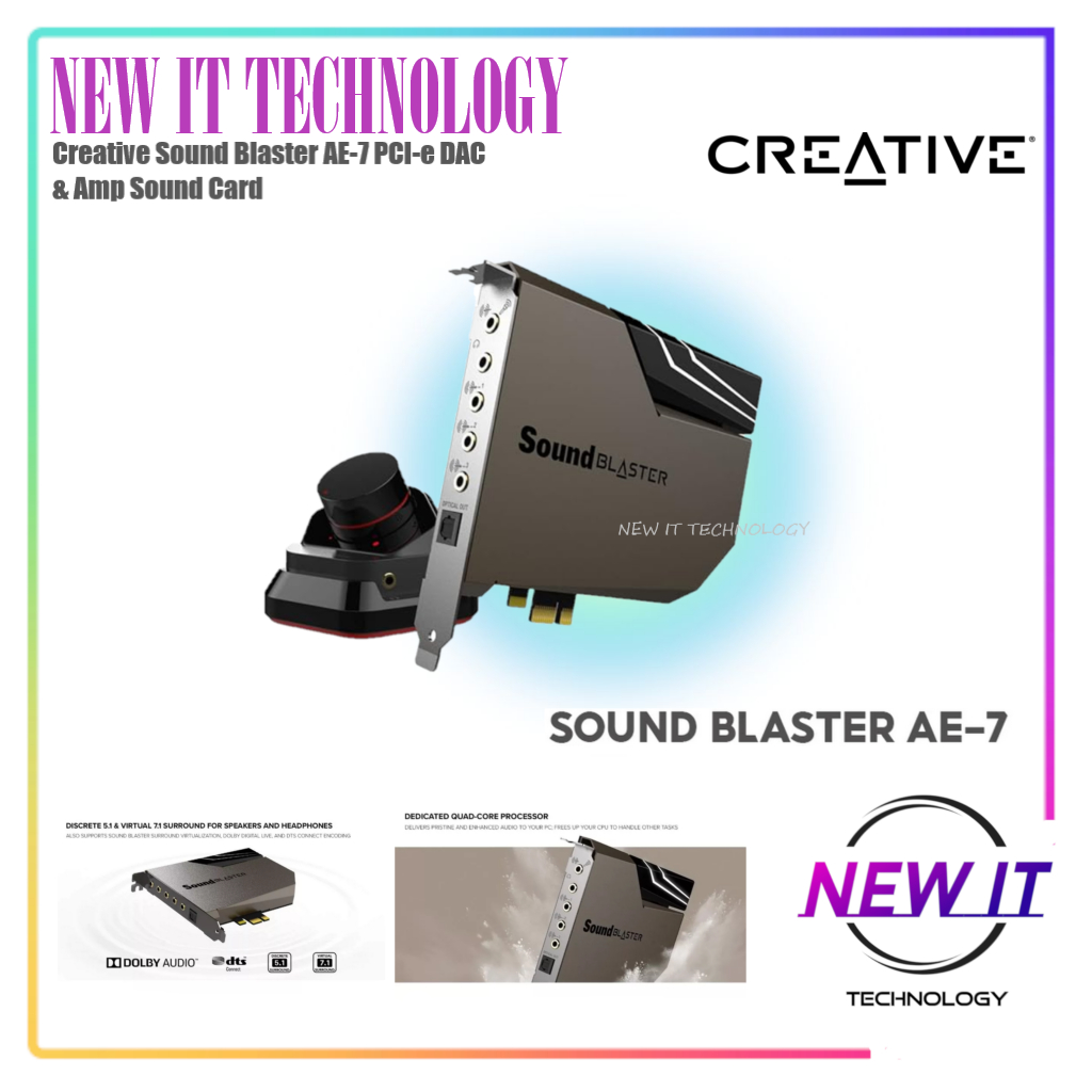 Creative Sound Blaster AE-7 Hi-Res Internal PCIe Sound Card, Quad-Core ...