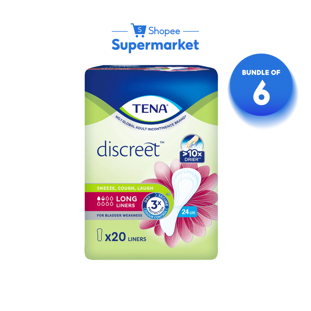 [Bundle of 6] TENA Discreet Liner 240mm (6x20pcs) | Shopee Singapore