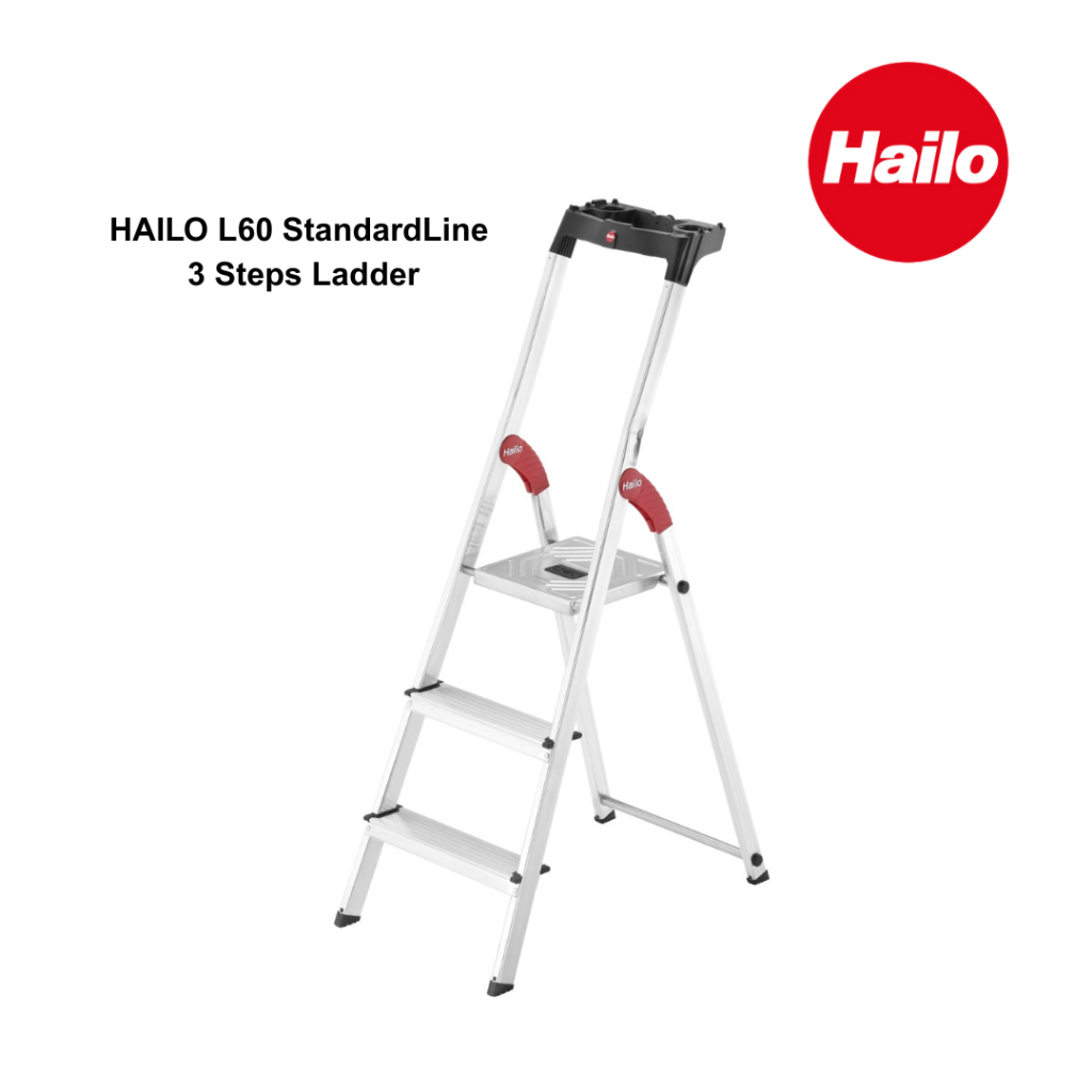 Hailo 3 Step Sturdy German Aluminium Household Premium Ladder ...