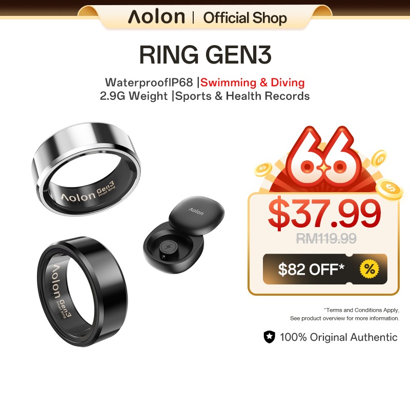 Aolon Gen3 Smart Ring Multifunctional Waterproof Fitness Heart Rate ...