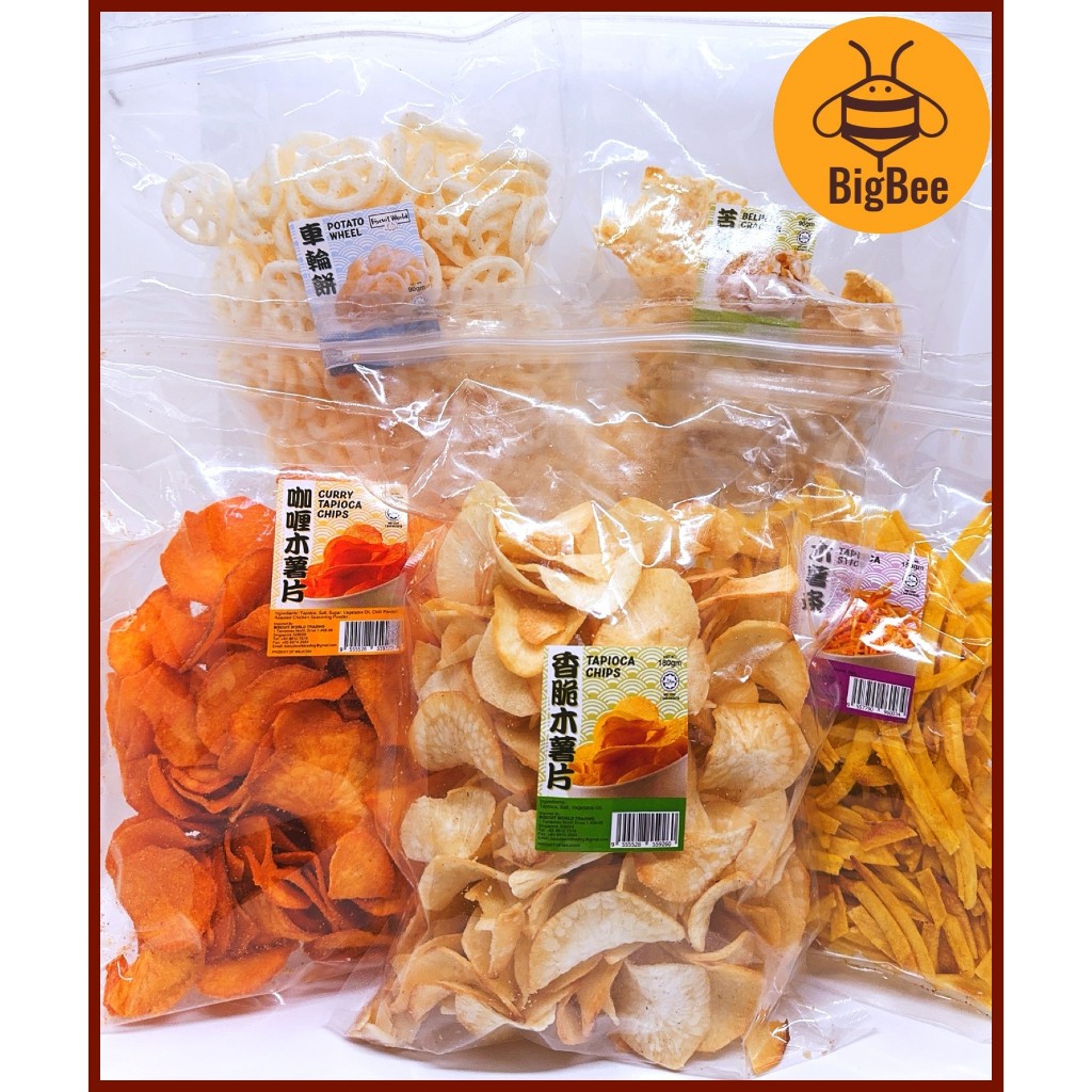 Crackers / Chips - 90g - 180g (Halal) Traditional Snacks Tapioca Stick ...