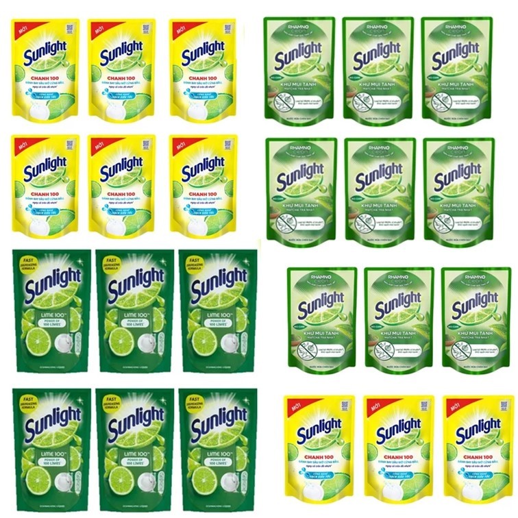 6pkt Sunlight Dishwashing Liquid lemon matcha lime (Refill Pack) 720g ...