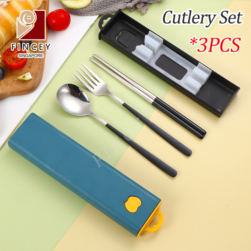 【SG】Fork and Spoon Set 304 Stainless Steel Cutlery Set Portable ...