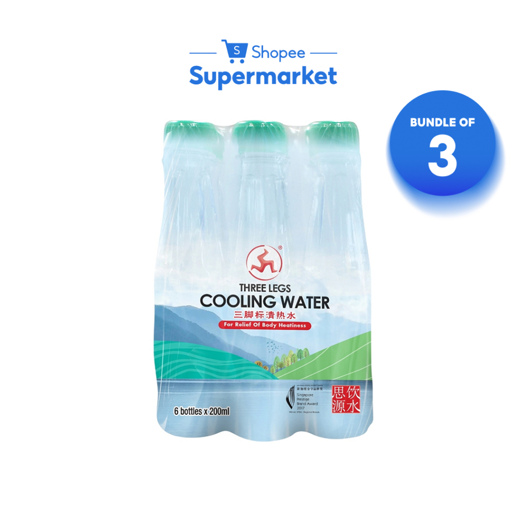 [Bundle of 3] Three Legs Cooling Water (6x200ml) | Shopee Singapore