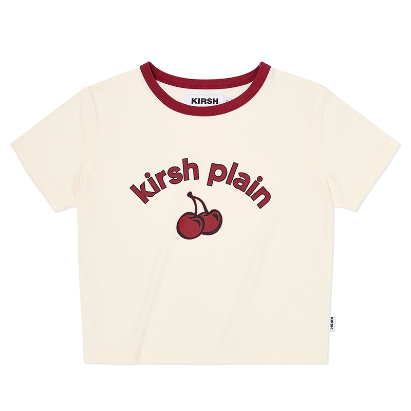 [KIRSH] KIRSH PLAIN CHERRY ARCH LOGO T-SHIRT (IVORY) | Shopee Singapore