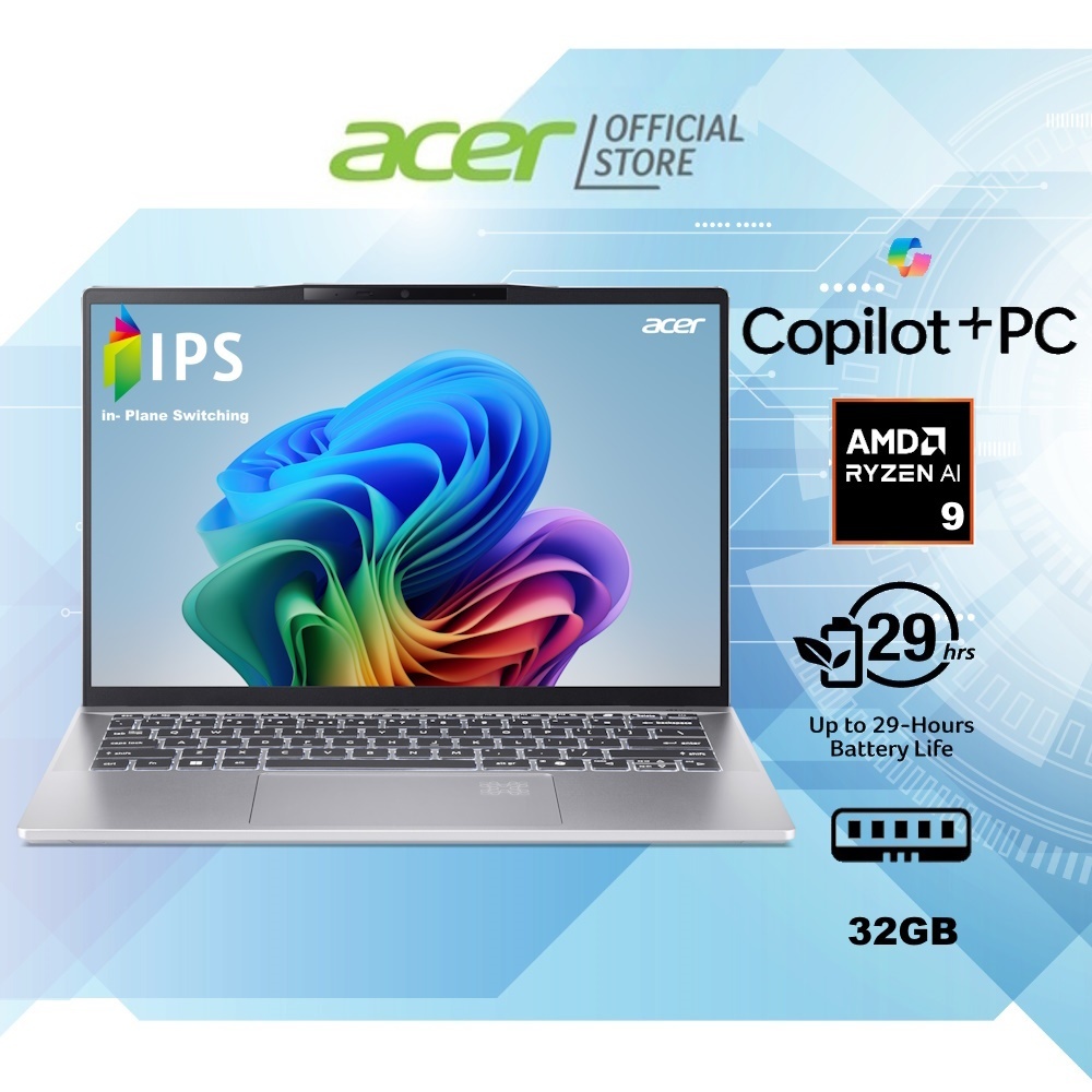 [LATEST Copilot+ PC] [AMD Ryzen™ AI 9 processor 365] Acer Swift 14 ...