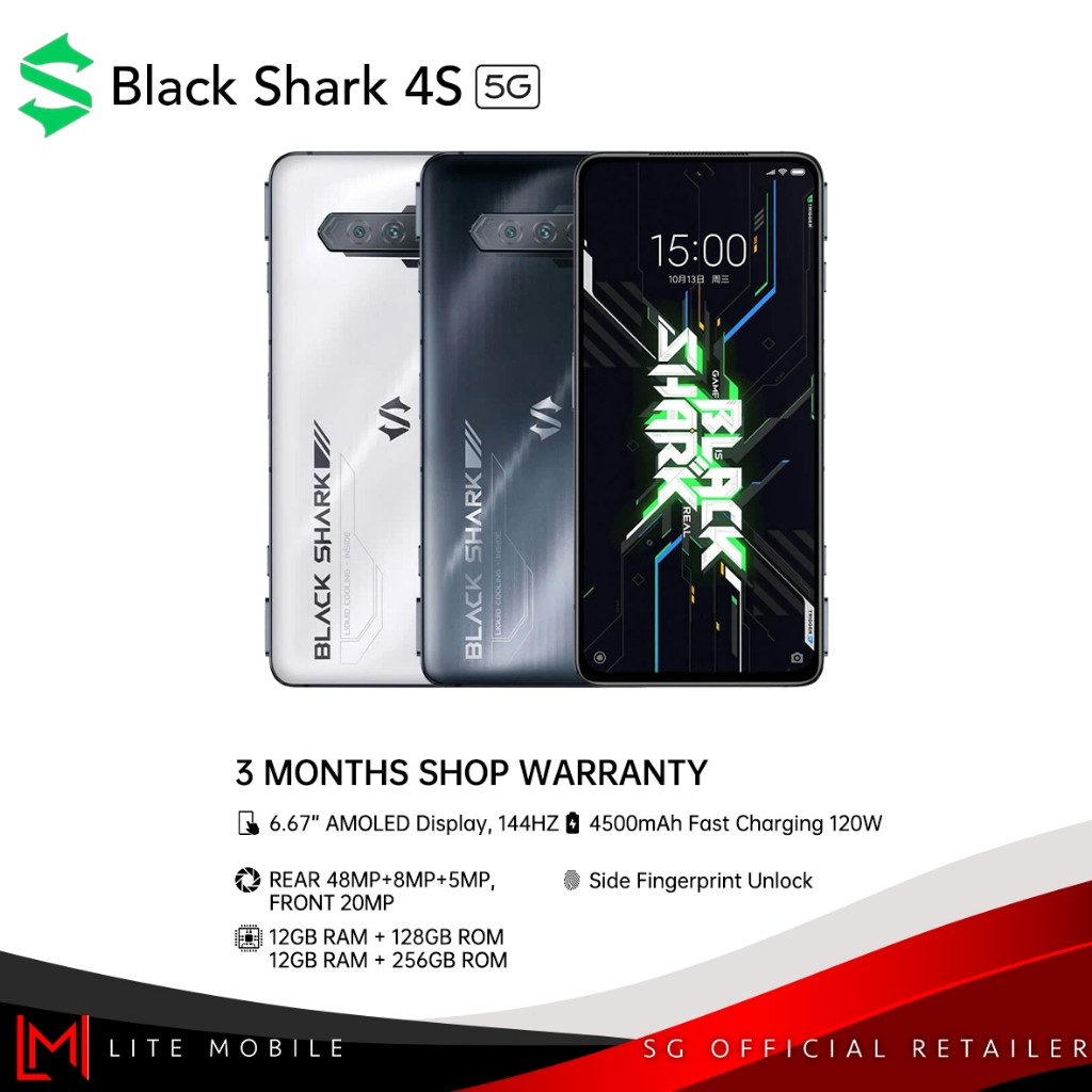 Black Shark 4s | 4s Pro 5G (CN Version ) | 3 Months Shop Warranty | 12GB + 128 GB / 256GB ROM ...