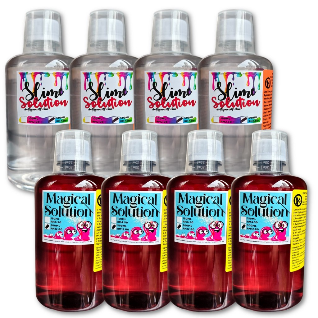 (4PCS) BUNDLE SLIME SOLUTION / MAGICAL SOLUTION 500ML - ACTIVATOR FOR ...