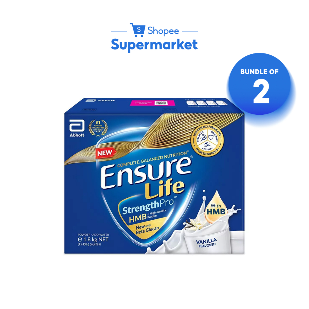 [Bundle of 2] Ensure Life StrengthPro Vanilla (1800g) | Shopee Singapore