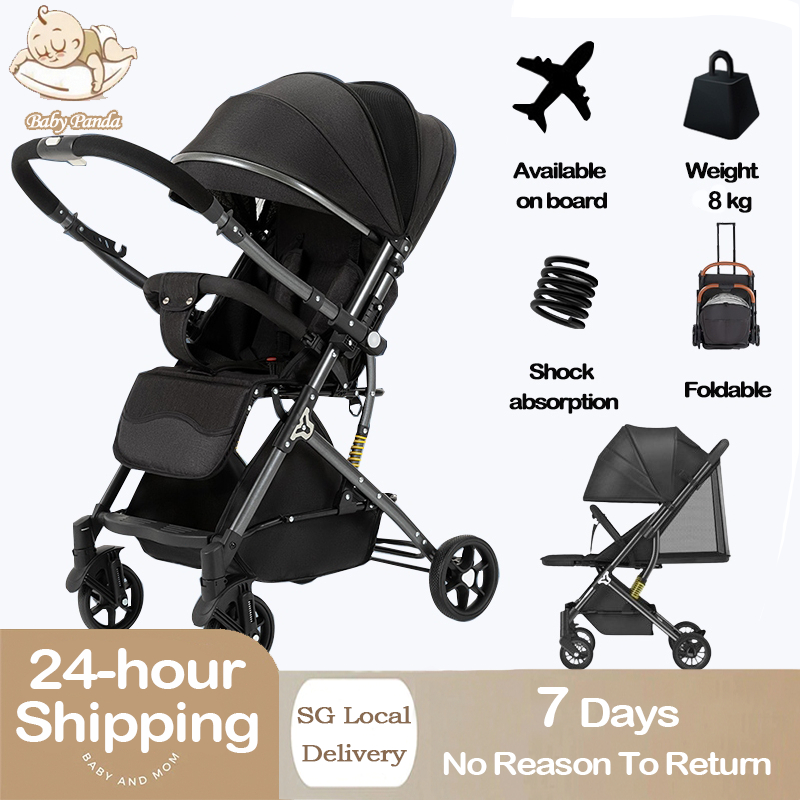 Foldable 2 Way Baby Stroller Lightweight Compact Pram can sit and lie ...