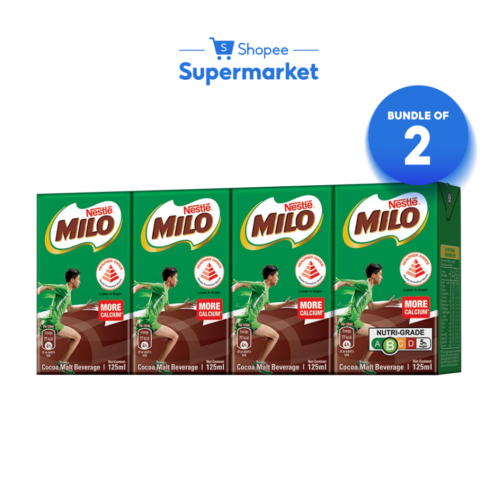 [Bundle of 2] Milo Cocoa Malt Beverage (4x125ml) | Shopee Singapore