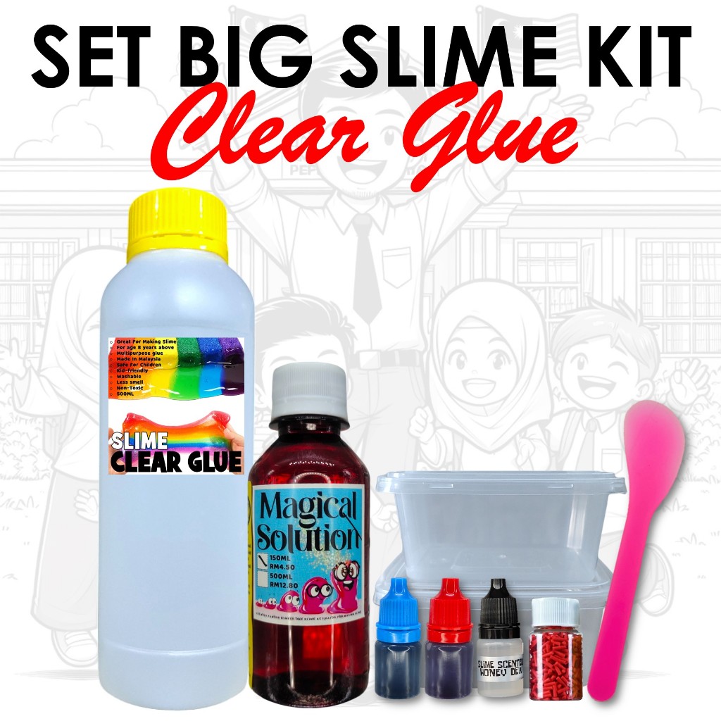 SET BIG SLIME KIT - CLEAR GLUE (CAN MAKE SLIME 600G++) - slimebykaklyn ...