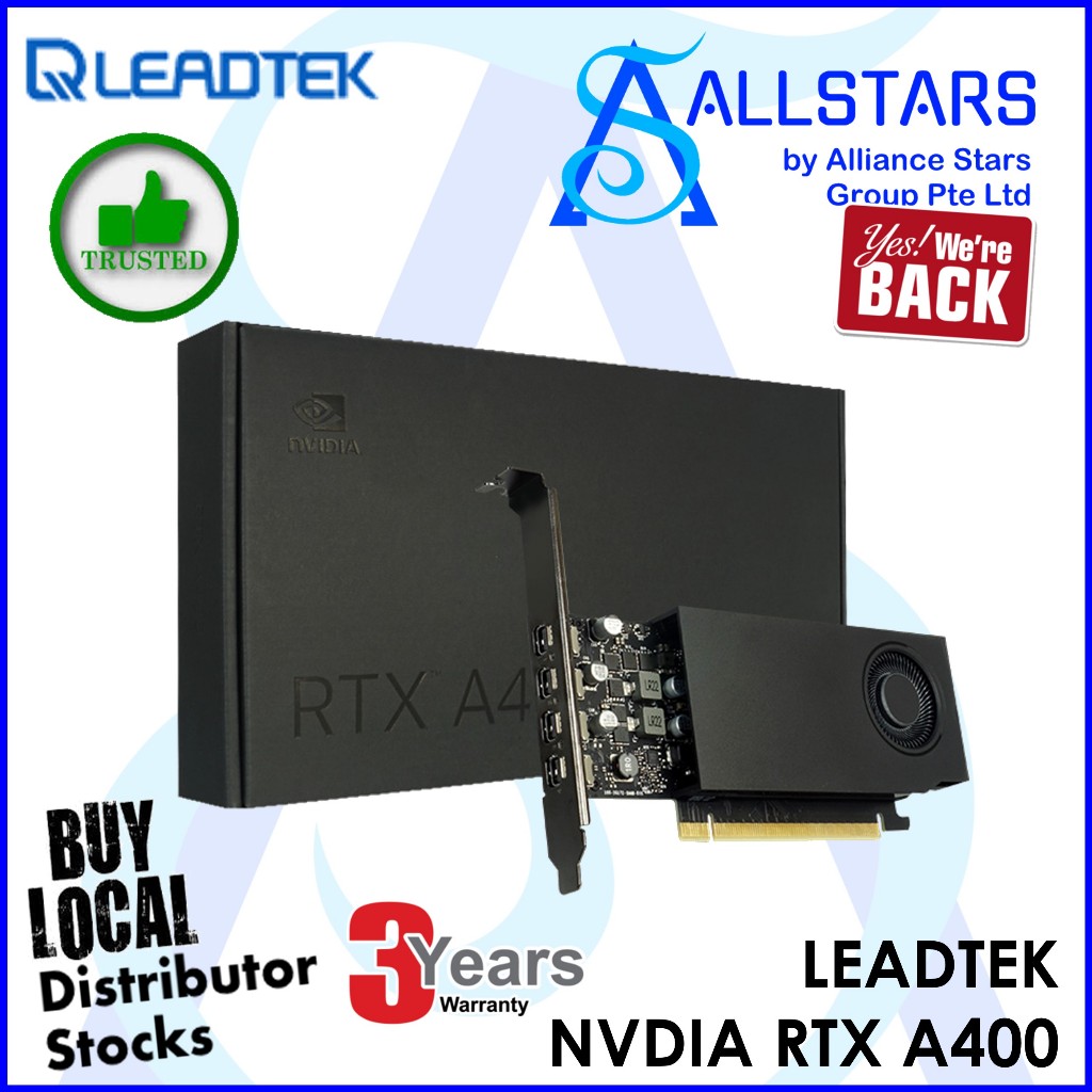 Leadtek nVidia RTX A400 4GB PCI-Express Gaming Graphics Card (Warranty ...