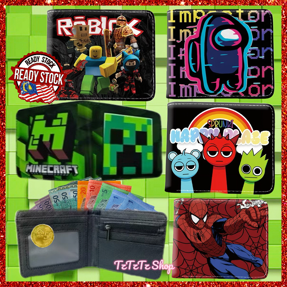 Roblox Minecraft Sprunki among rainbow friend Marvel Game kids wallet ...