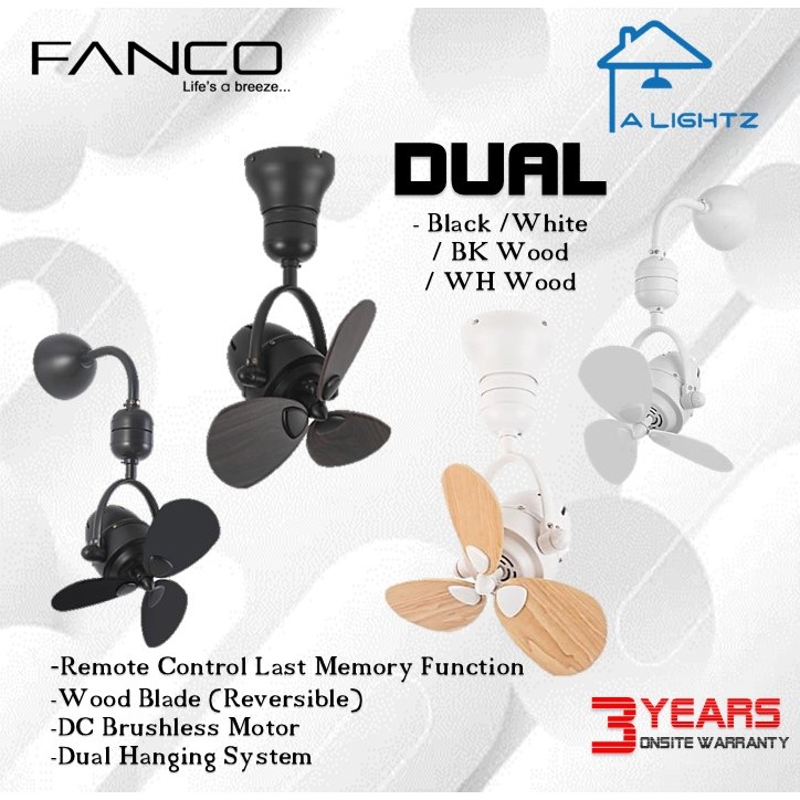 Fanco Corner Fan DUAL Ceiling Fan or Wall Fan | Shopee Singapore