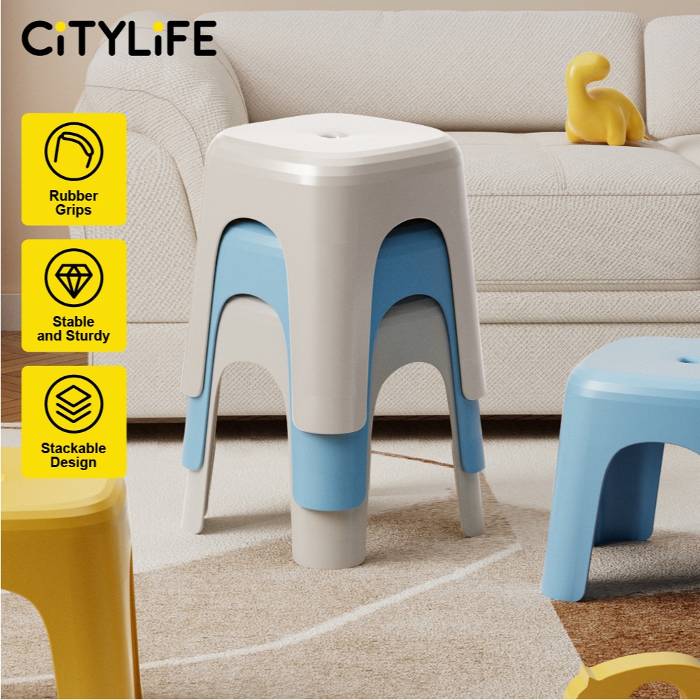 Citylife Sturdy Stackable Picnic Gathering Cuboid Sitting Stool Chair ...