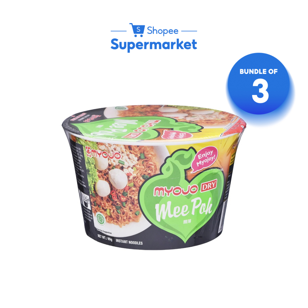 [Bundle of 3] Myojo Dry Bowl Mee Poh Instant Noodles (90g) | Shopee ...