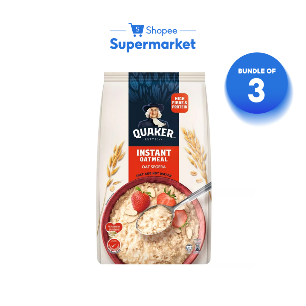 [Bundle of 3] Quaker Instant Oatmeal (1.35kg) | Shopee Singapore
