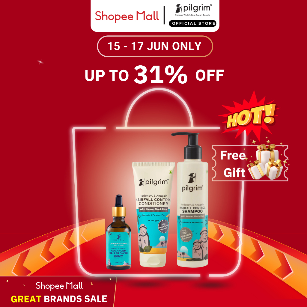 Pilgrim Combo Hair Growth Serum 50ml + Shampoo & Conditioner 200ml ...