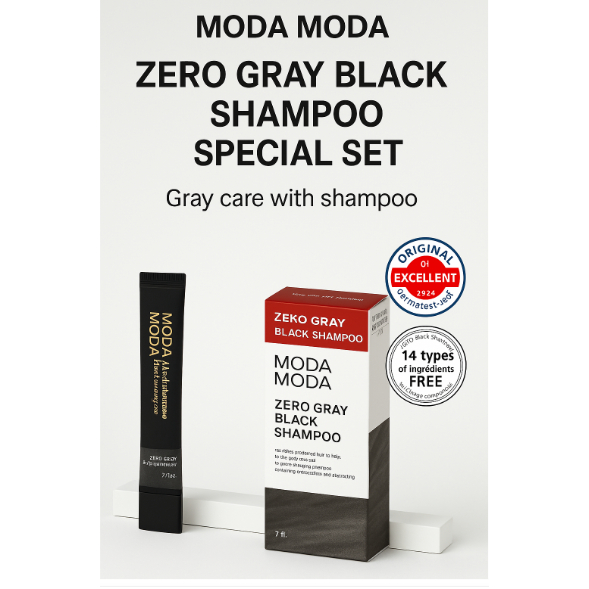 MODAMODA Zero Gray Black Shampoo Special Set (Daiso Collaboration, 7-Day Trial) | Shopee Singapore