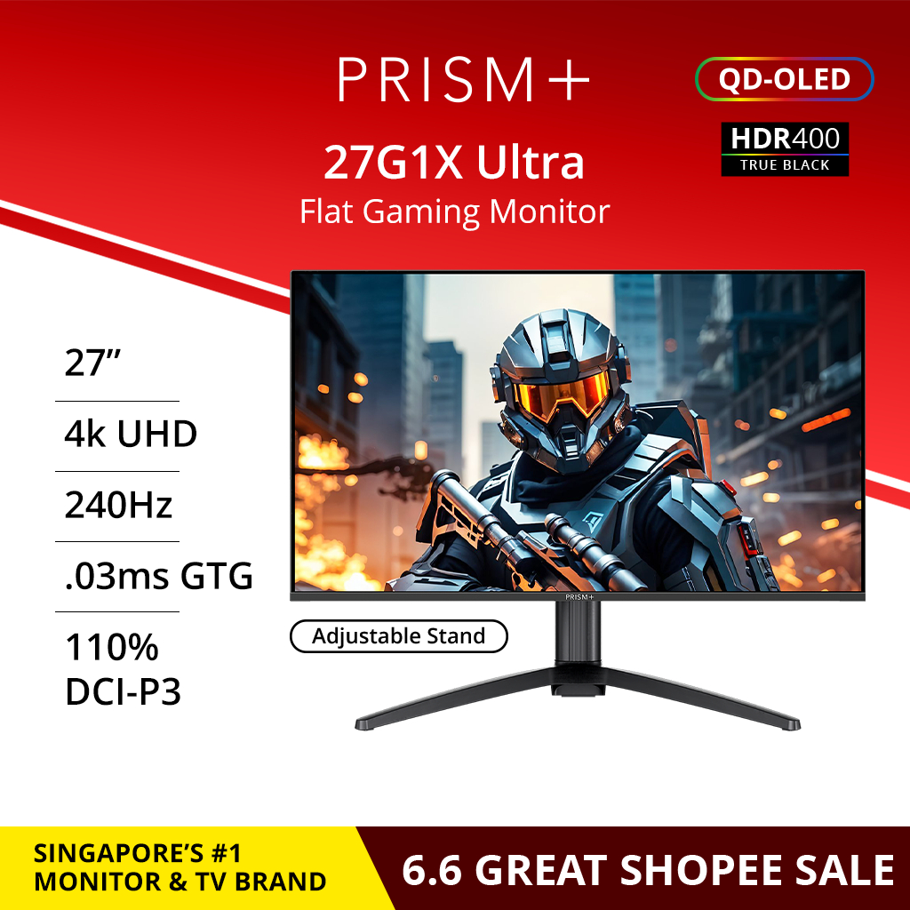 PRISM+ 27G1X Ultra | 27" 4K UHD QD-OLED 240Hz Gaming Monitor | Shopee Singapore