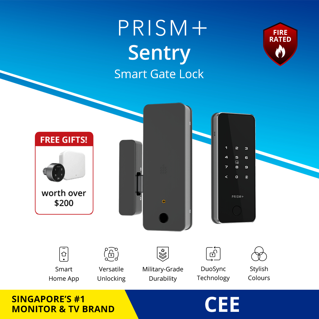 [FREE INSTALLATION] PRISM+ Sentry Series Smart Gate Lock [Delivers in 1 ...